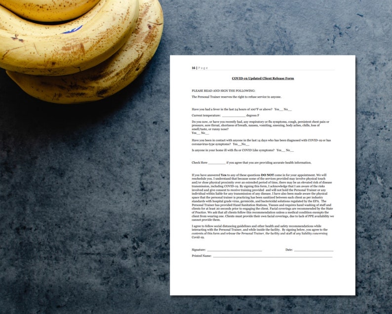 Printable Personal Trainer Client Intake Forms - Etsy