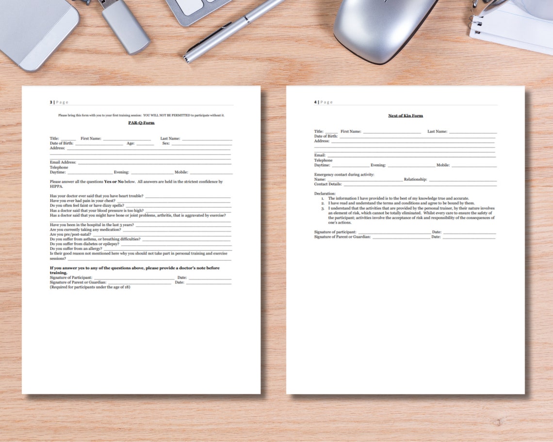 Printable Personal Trainer Client Intake Forms - Etsy