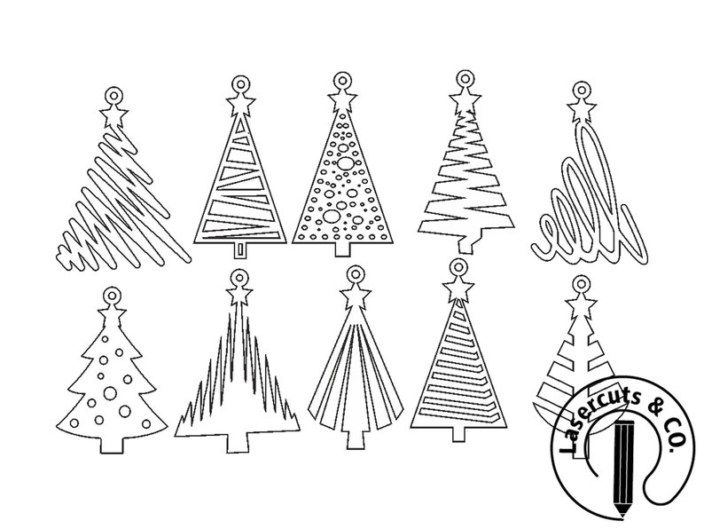 Christmas Tree Ornaments Laser Cut Files Svg Dxf Cdr Vector Plans