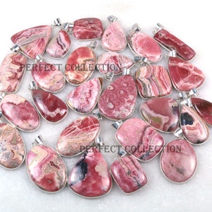 Pink Rhodochrosite Pendant Natural Gemstone Bezel Pendant - Etsy