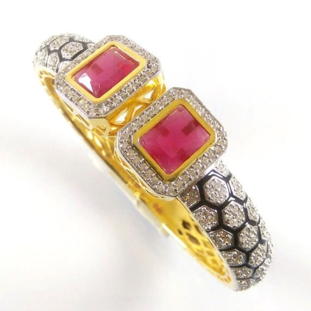 Imitation Ruby Indian Jewelry Bracelet, Beautiful Cuff Bangle Bracelet ...