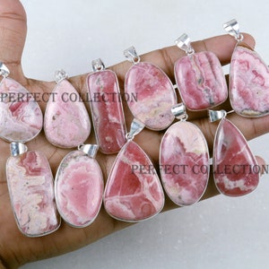 Pink Rhodochrosite Pendant Natural Gemstone Bezel Pendant - Etsy