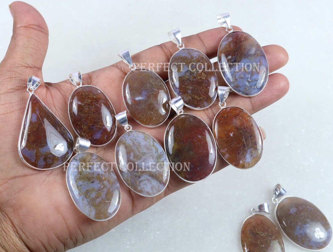 Natural Yellow Moss Agate Bezel Pendant, Natural Gemstone Pendant ...