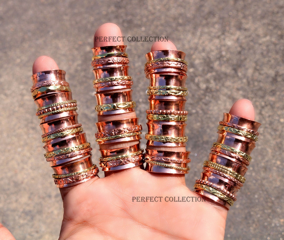 Handmade Copper Spinner Ring: Rose Gold Plated Bohemian Jewelry - Etsy