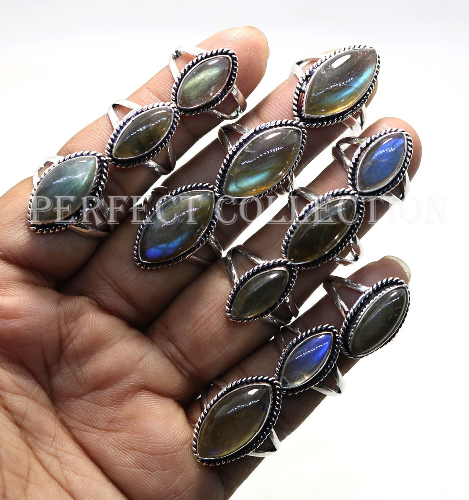 Wholesale Lot Natural Multi Labradorite Rings Labradorite | Etsy