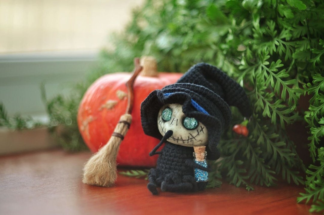 Little Creepy Blue-eyed Witch Figurine or Сar Pendant Toy, Scary Toy ...