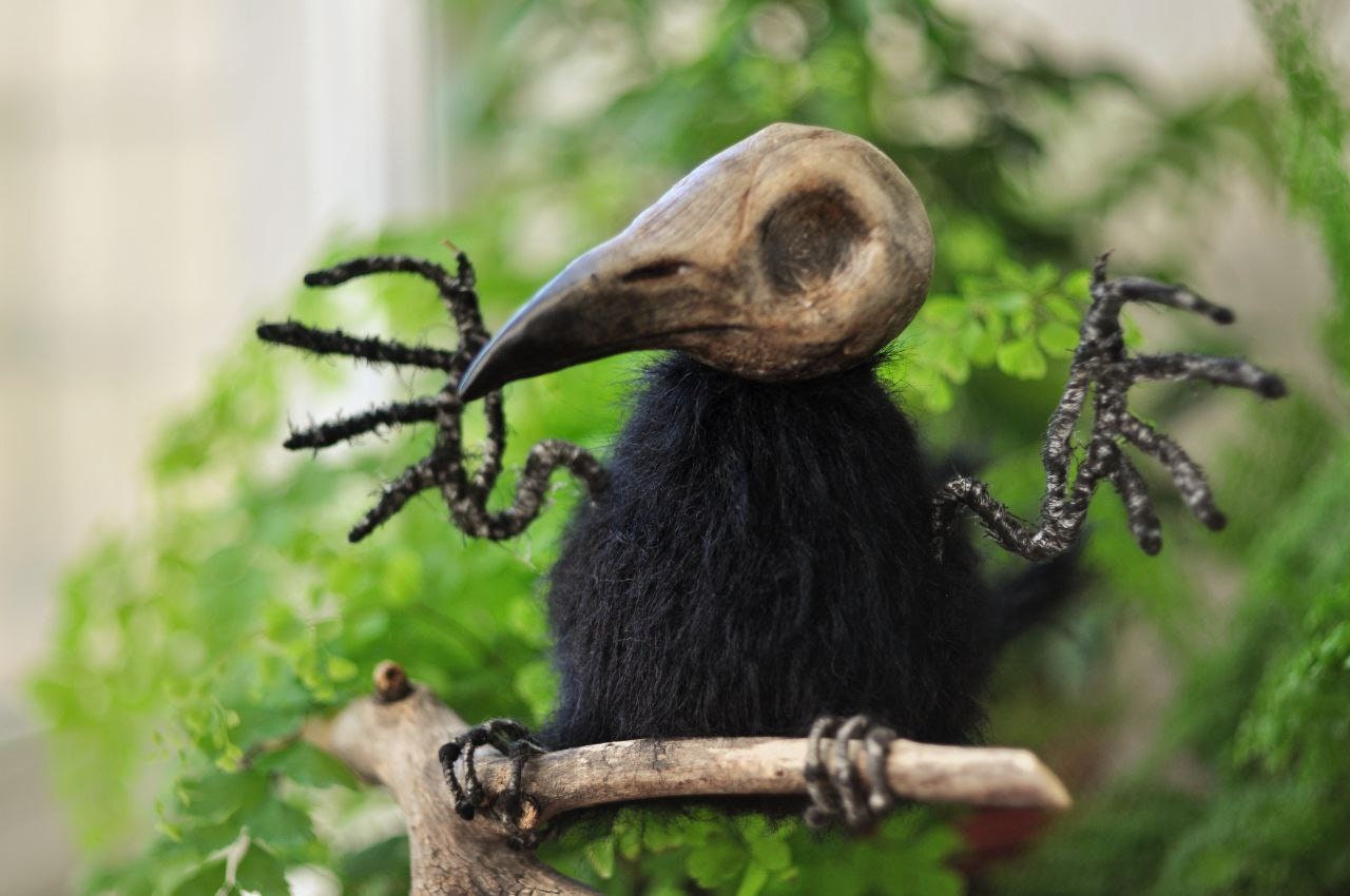 Raven Skull Crochet Figurine Creepy Crow Toy Skeleton Raven - Etsy