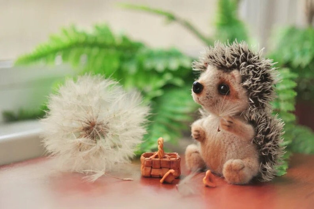 Little Hedgehog Miniature Desk Figurine - Cute Gift for Exotic Animal ...