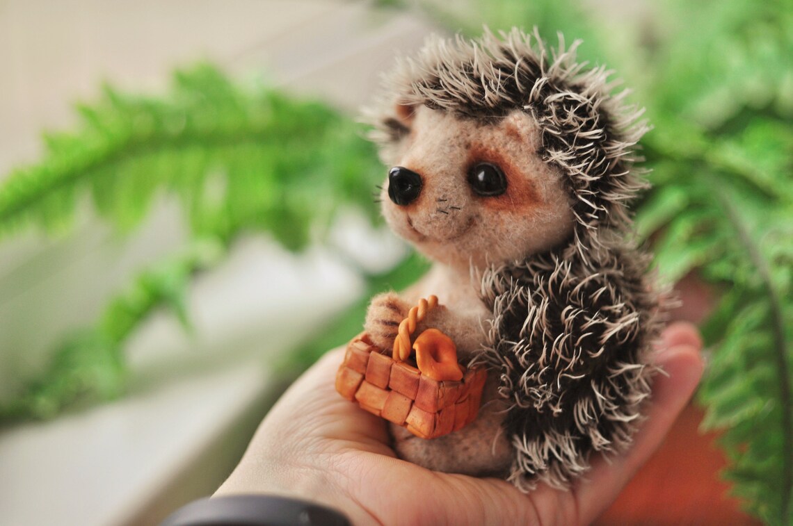 Little Hedgehog Miniature Desk Figurine - Cute Gift for Exotic Animal ...