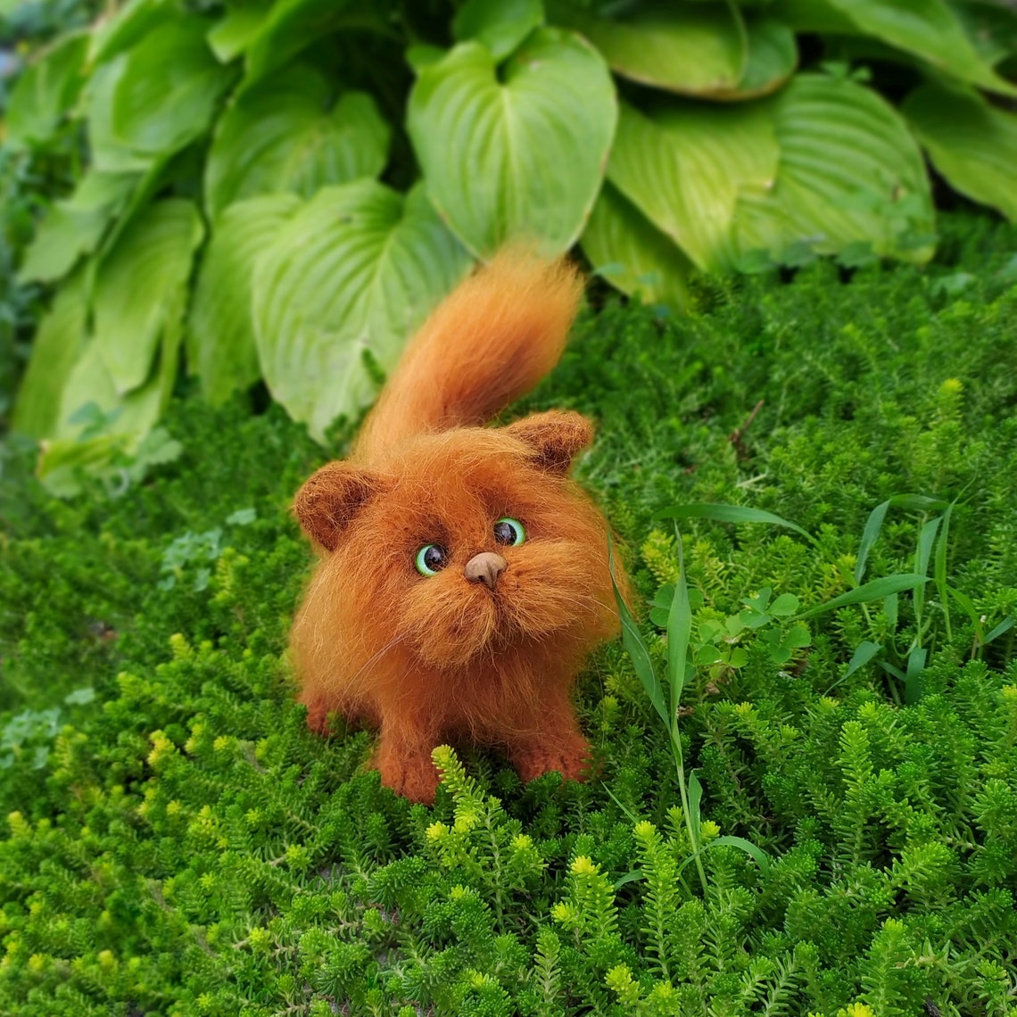 Crochet Fluffy Red Cat Pets Memorial Original Interior Toy - Etsy