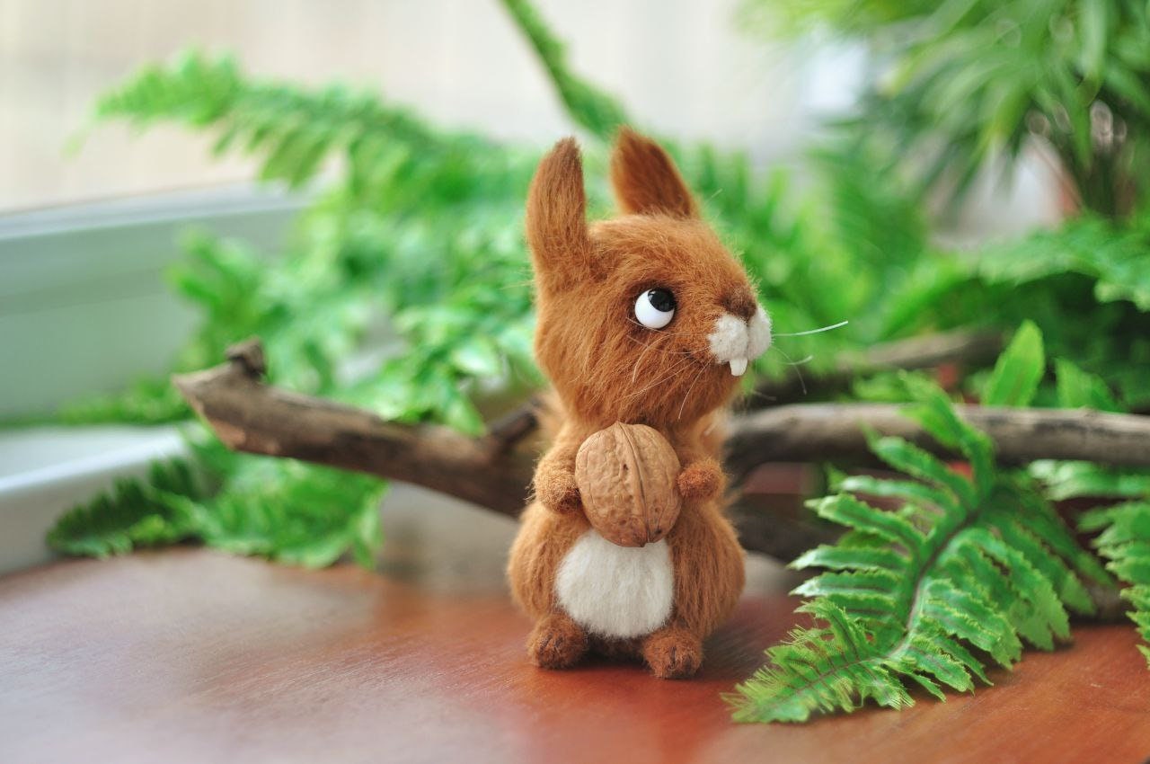 Little Crochet Tiny Squirrel Plushie for Unique Home Decor or | Etsy