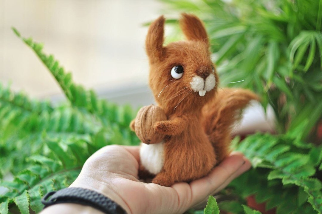Little Crochet Tiny Squirrel Plushie for Unique Home Decor or Cute ...