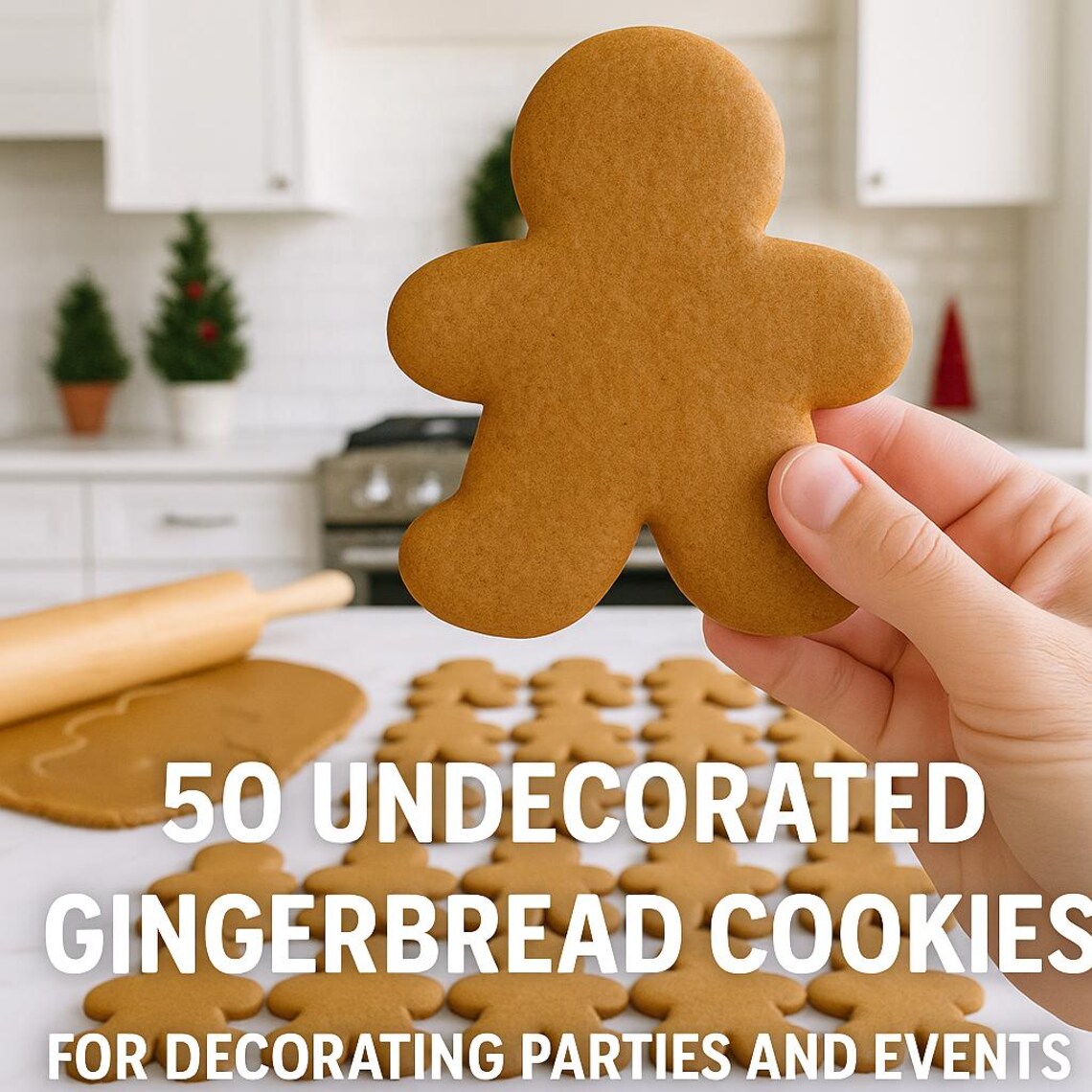 50 Undecorated Gingerbread Man Cookies: Holiday Decorating Party Favors ...