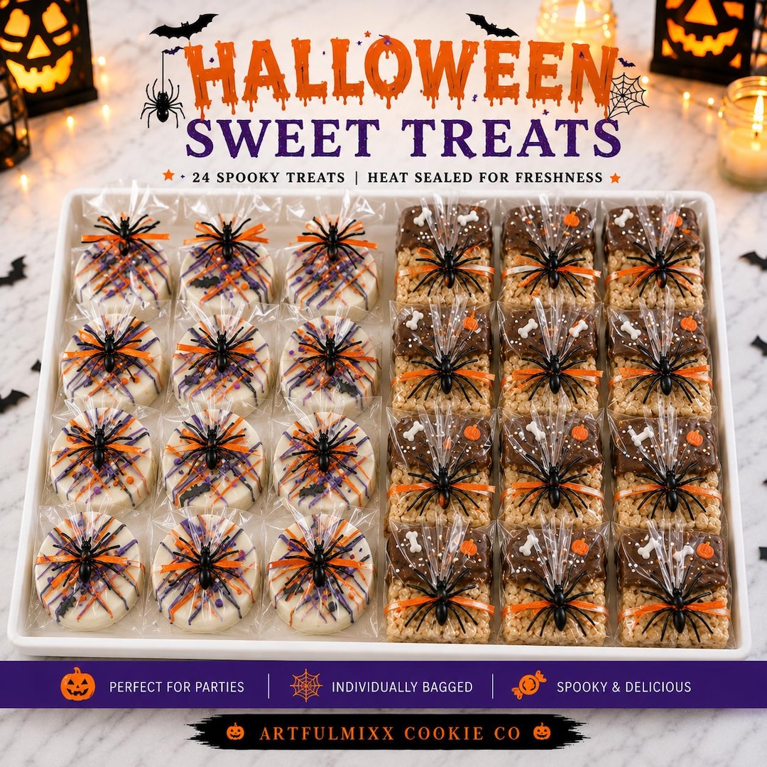 Halloween Rice Krispie Treats Oreo Cookie Treats Spooky Party Dessert ...