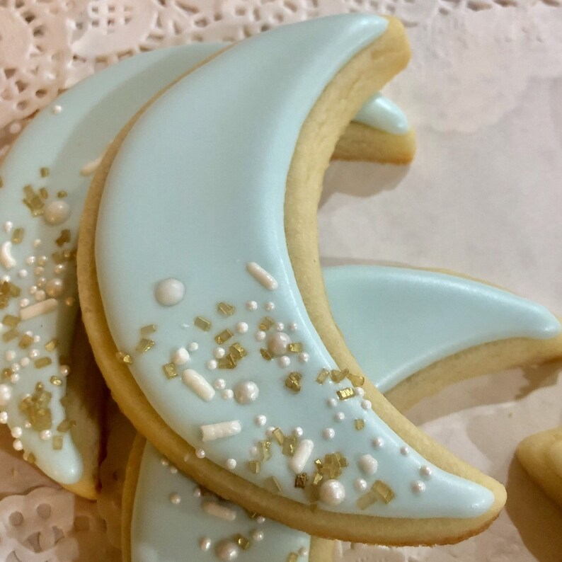 Blue Moon Baby Shower Cookies Twinkle Little Star Quarter - Etsy