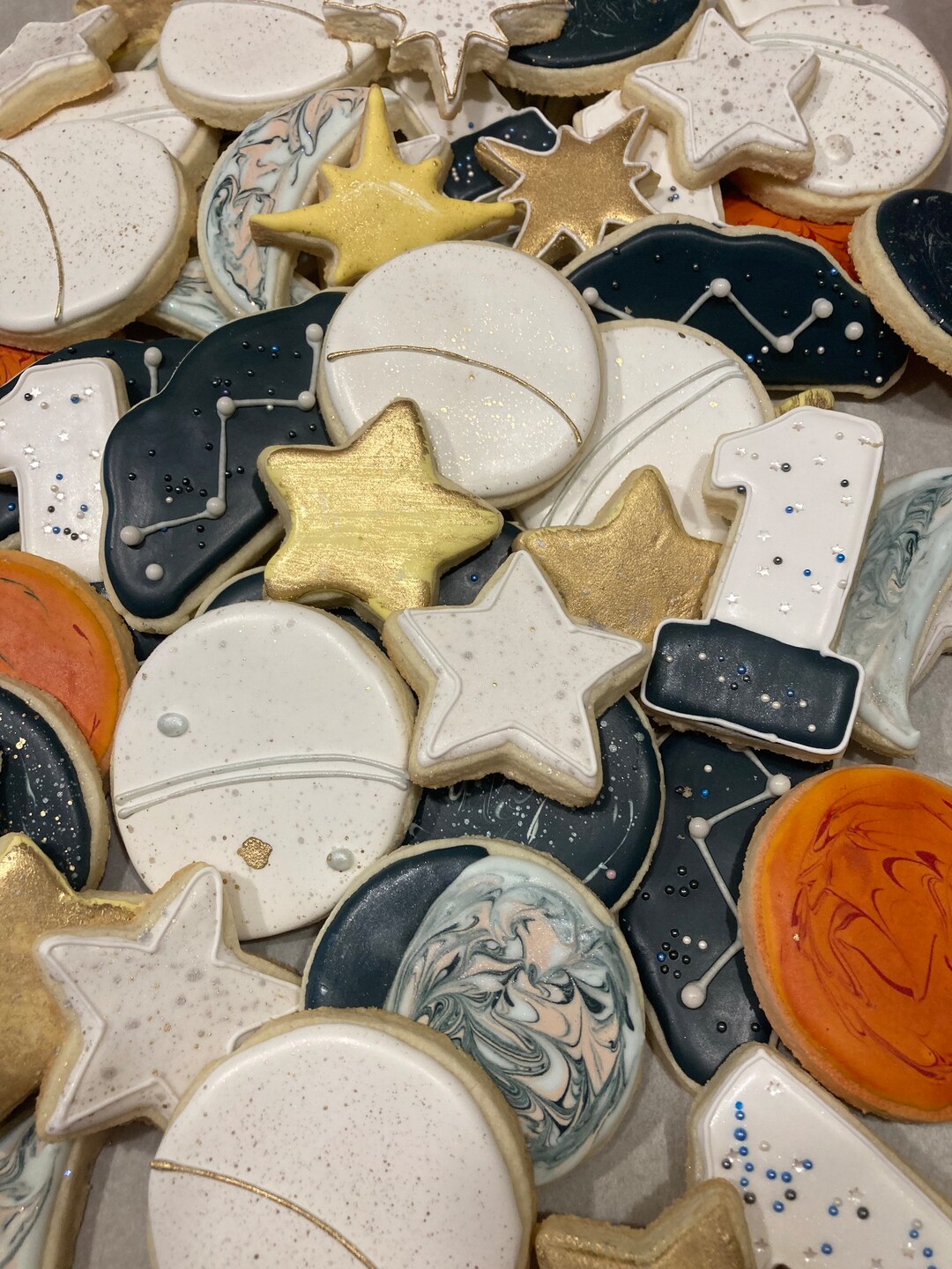 Birthday Space Cookies: Celtic Moon, Plant & Star Treats - Etsy
