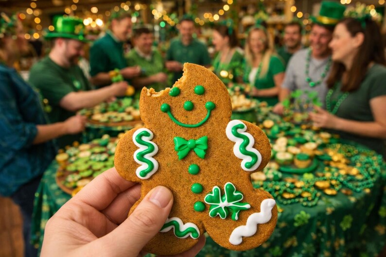 St Patricks Day Gingerbread Cookies Shamrock Party Treats Hand ...