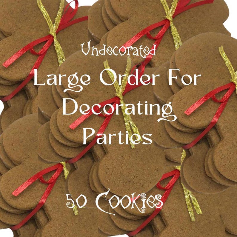 50 Undecorated Gingerbread Man Cookies: Holiday Decorating Party Favors ...