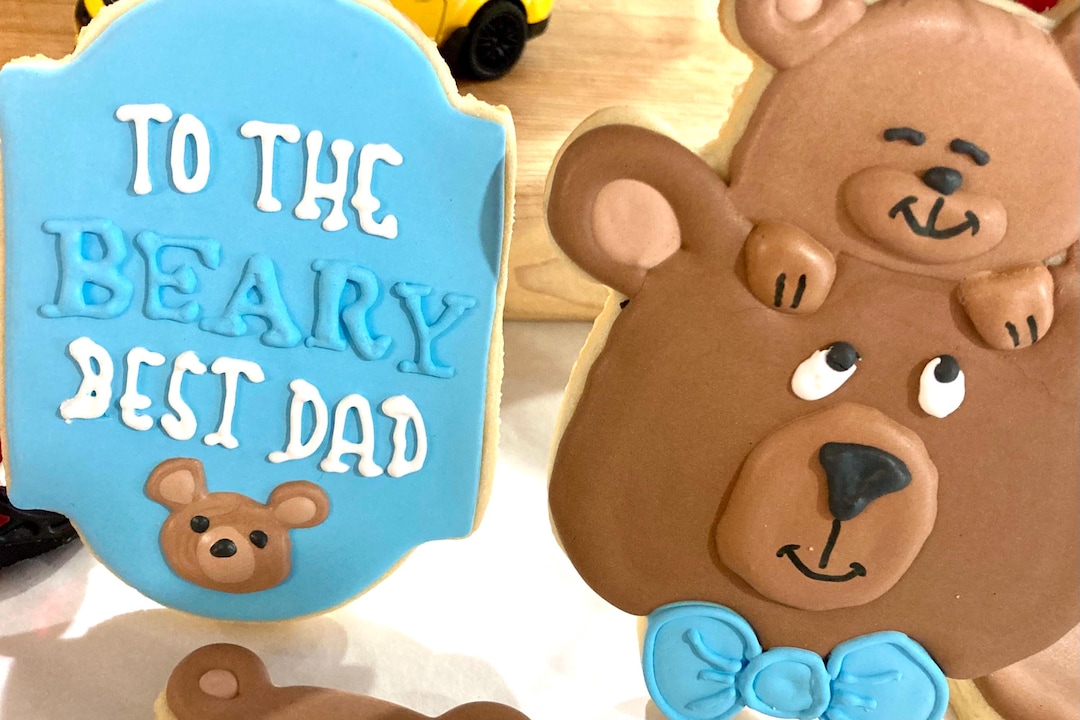 Father's Day Cookies Gift Beary Best Dad Bear and Message Cookies ...
