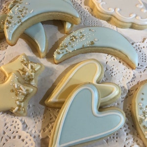 Blue Moon Baby Shower Cookies, Twinkle Little Star Quarter Moon Sugar ...