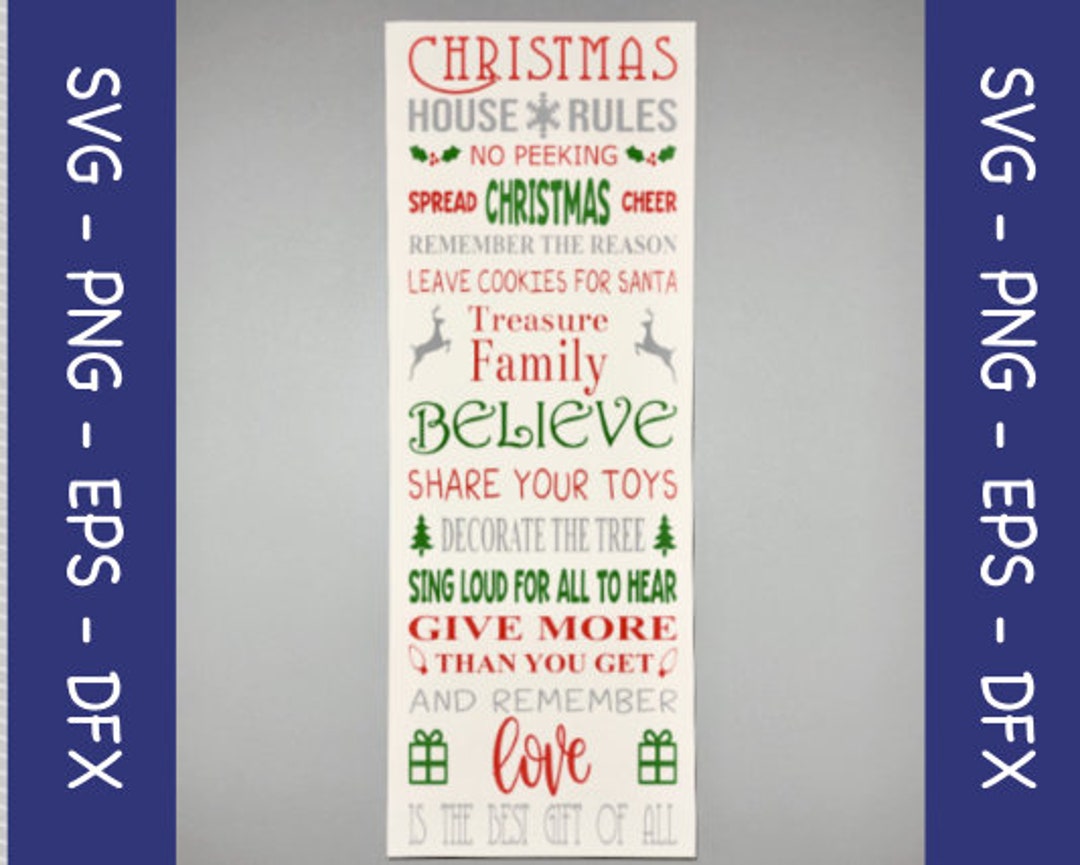 Christmas Sign SVG, Holiday Sign SVG, Christmas Rules, Christmas Rules ...