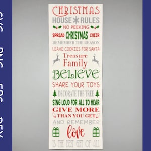 Christmas Sign SVG, Holiday Sign SVG, Christmas Rules, Christmas Rules ...