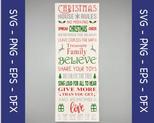 Christmas Sign SVG, Holiday Sign SVG, Christmas Rules, Christmas Rules ...