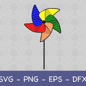 Pinwheel SVG, Pinwheel Clipart, Rainbow Pinwheel, Garden Decor SVG ...