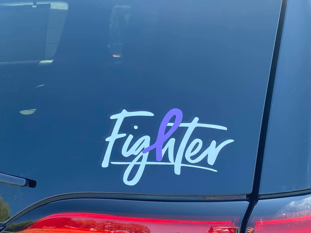 Fighter Sticker, Rear Window Decal, Awareness Ribbon, Cancer Fighter ...