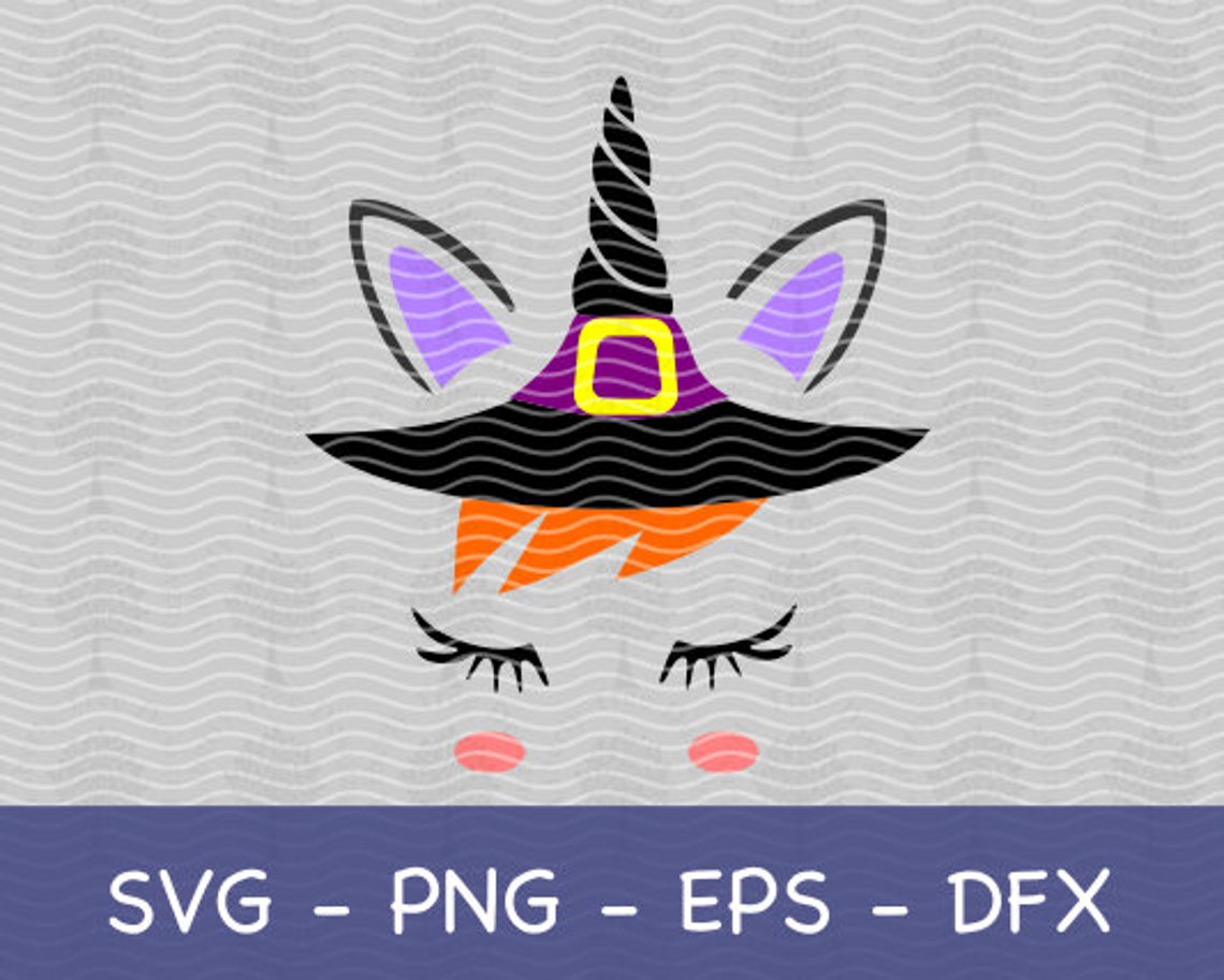 Halloween Unicorn SVG Unicorn Witch SVG Cute Halloween SVG | Etsy