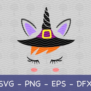Halloween Unicorn SVG, Unicorn Witch SVG, Cute Halloween SVG, Unicorn ...