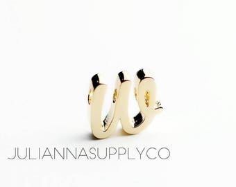 Rose Gold Initial Letters M Charms Cursive | Etsy