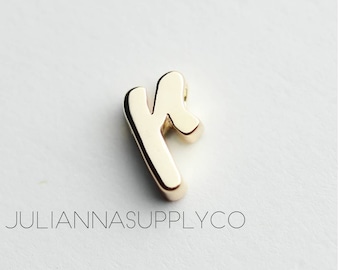 Rose Gold Initial Letters M Charms Cursive | Etsy