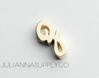 Rose Gold Initial Letters M Charms Cursive | Etsy