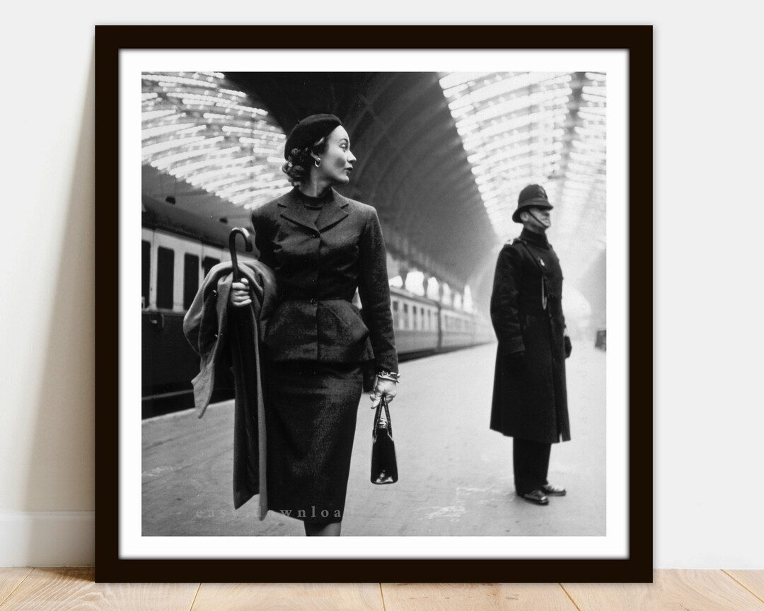 Fashionable Woman and Cop Photo - Printable Vintage Photo Poster ...