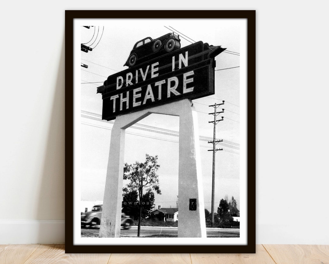 Vintage Drive-in Theatre Sign Photo: Urban Retro Printable (JPG File ...