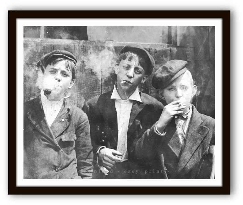 1900 Street Kids Smoking Printable Vintage Photo Poster - Etsy