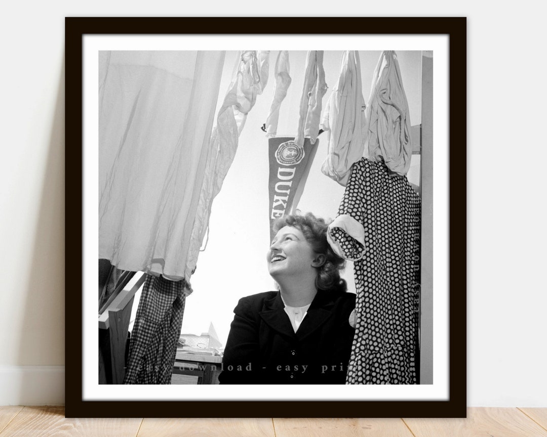 Woman at Duke University Printable Vintage Photo Poster Instant ...
