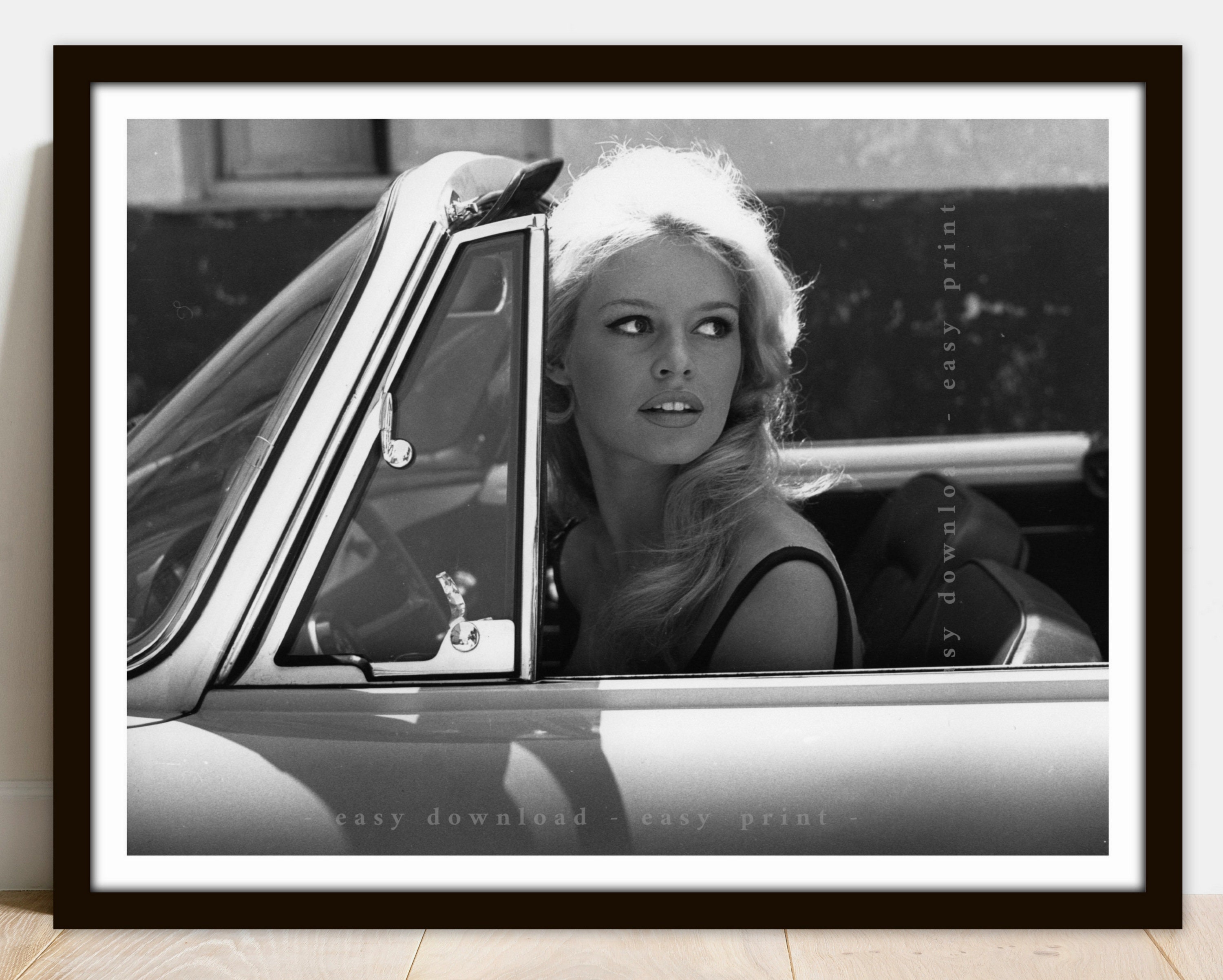 Brigitte Bardot Driving a Car Printable Vintage Photo Poster - Etsy