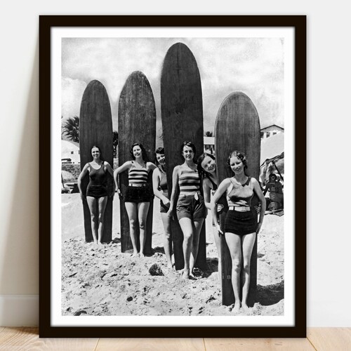 Beach Girls Balloon Print Vintage Beach Style Beach House Etsy