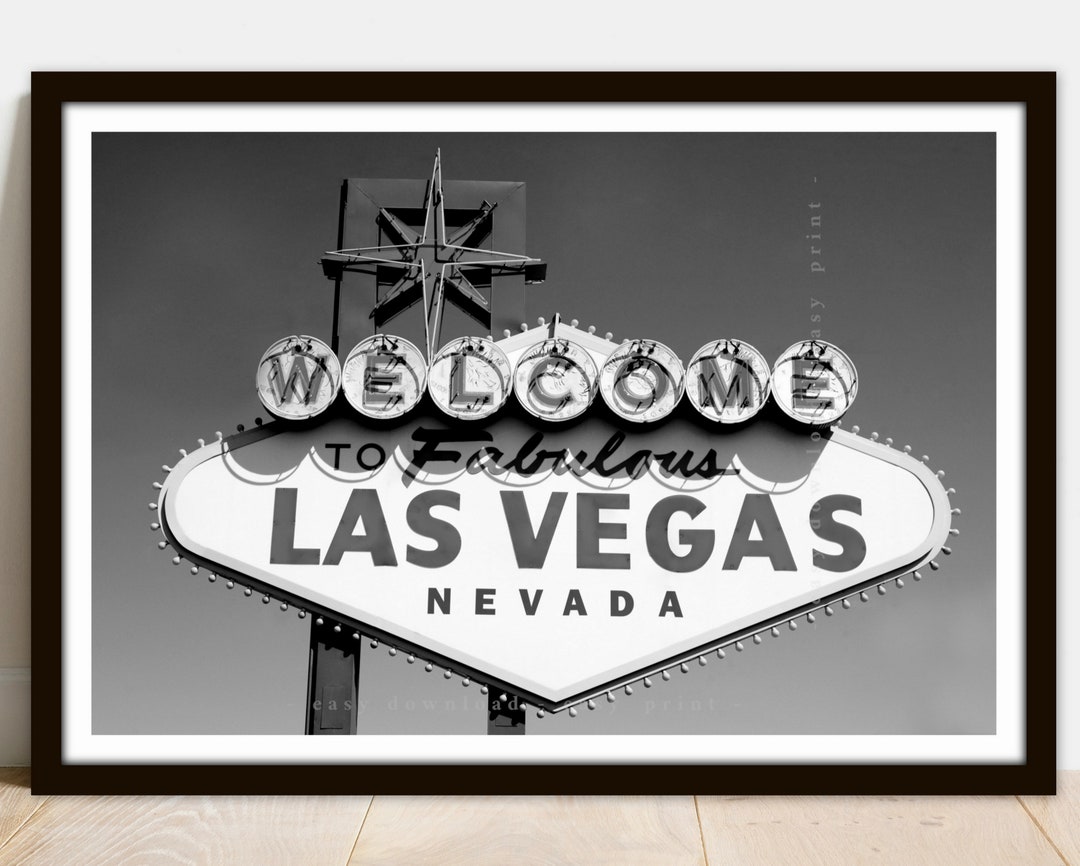 Las Vegas Sign Photo: Retro Vintage Printable Poster (digital Download ...