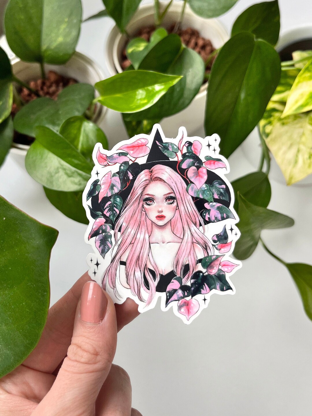 Philodendron 'pink Princess' Sticker OR Magnet - Gift for Plant Lovers ...