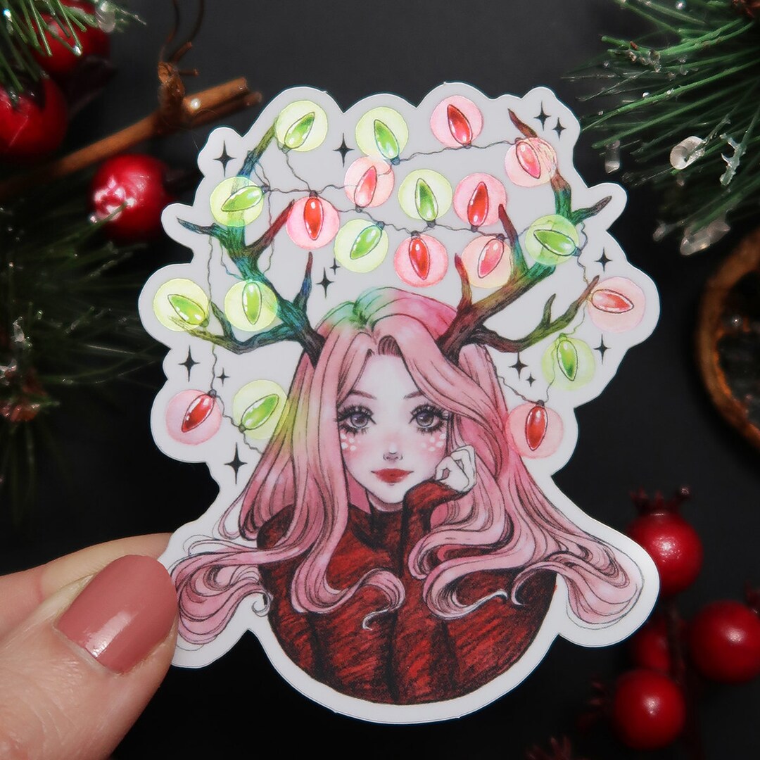 Christmas Lights Shimmery Sticker Cute Christmas Sticker Xmas Festive ...