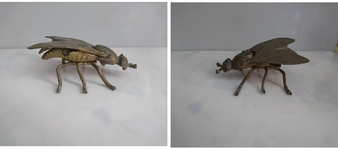 Old Brass Zoomorphic Ashtray / Fly Ashtrays / Cigarette Holder / 1970 ...