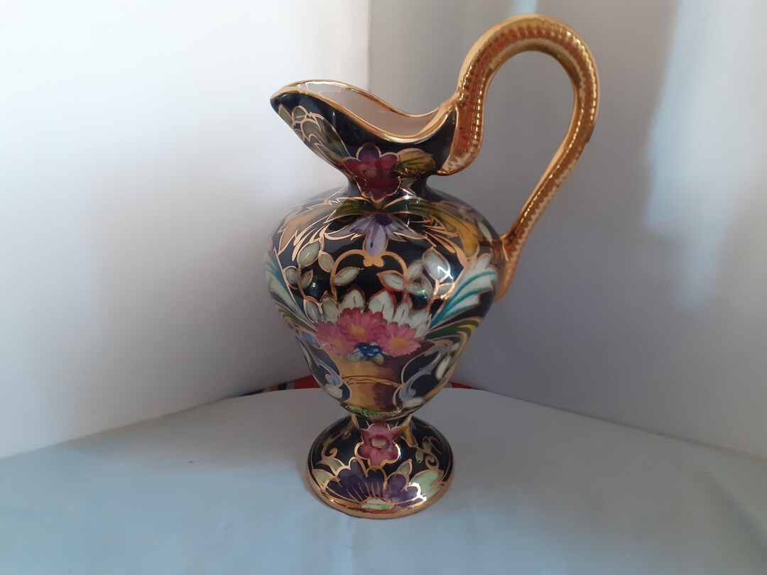 Hubert Becquet Small Hand-painted Ewer Vase 1970 - Etsy