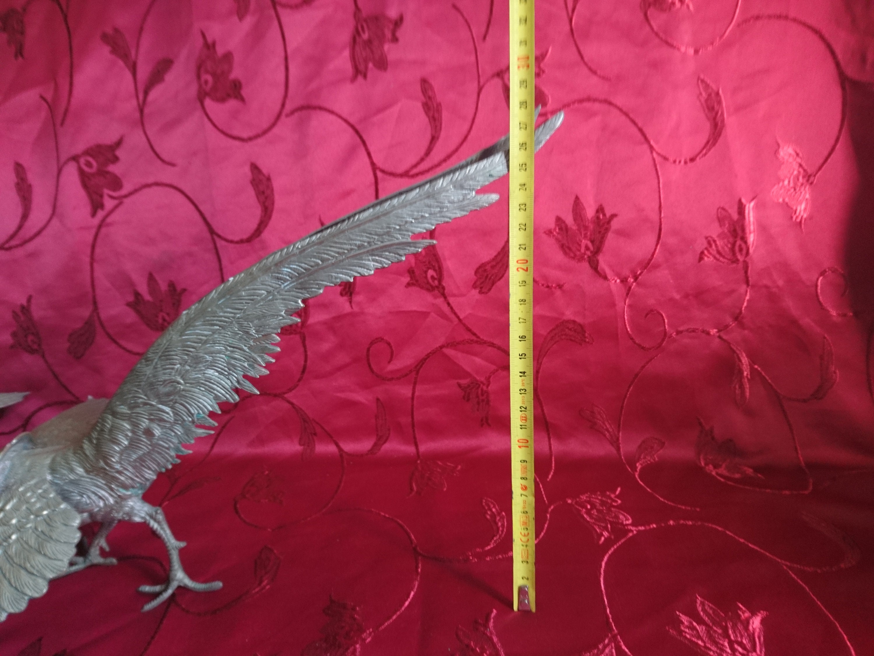 Pair of Silver Bronze Pheasants / Table Decoration / Menu Holder ...