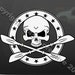 Millwright Skull & Crossbones Decal Sticker, Millwright Tradesman ...