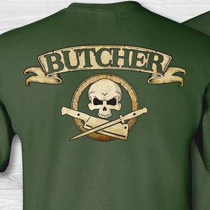 Men's Butcher Skull & Crossbones T-shirt. Butchers Short Sleeve Tee ...