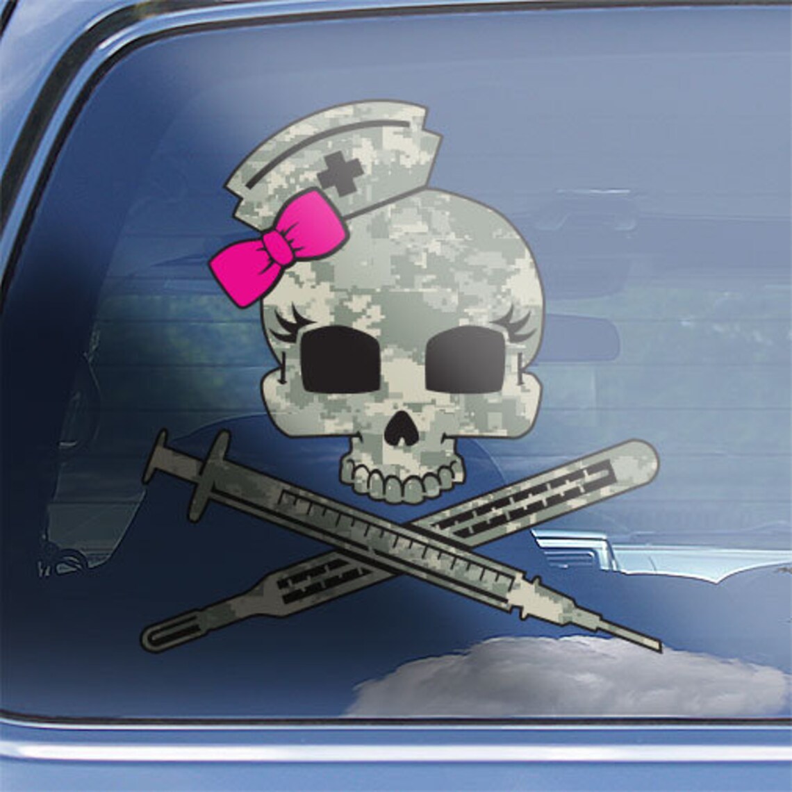 Nurse Skull Decal Sticker Rn Skull Decal Registered Nurse | Etsy