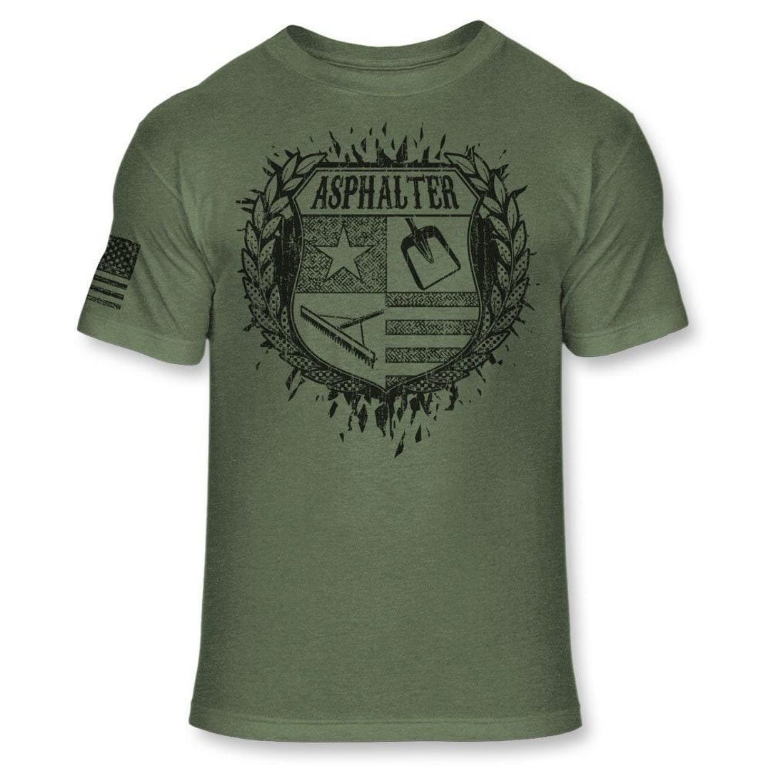 Asphalter Crest T-shirt: USA Asphalt Paving Emblem - Soft Blend - A217 ...